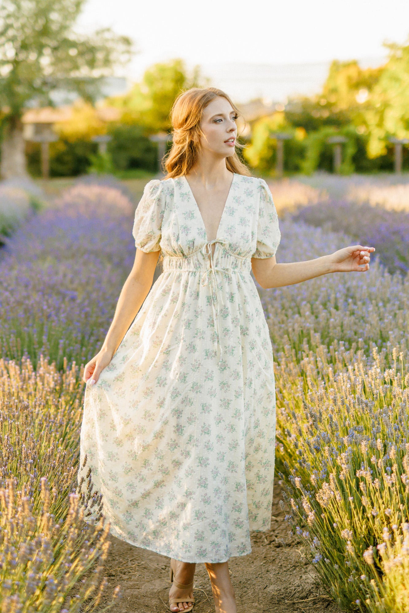 Alexandra Puff Sleeve Dress - Morning Lavender Boutique Dresses