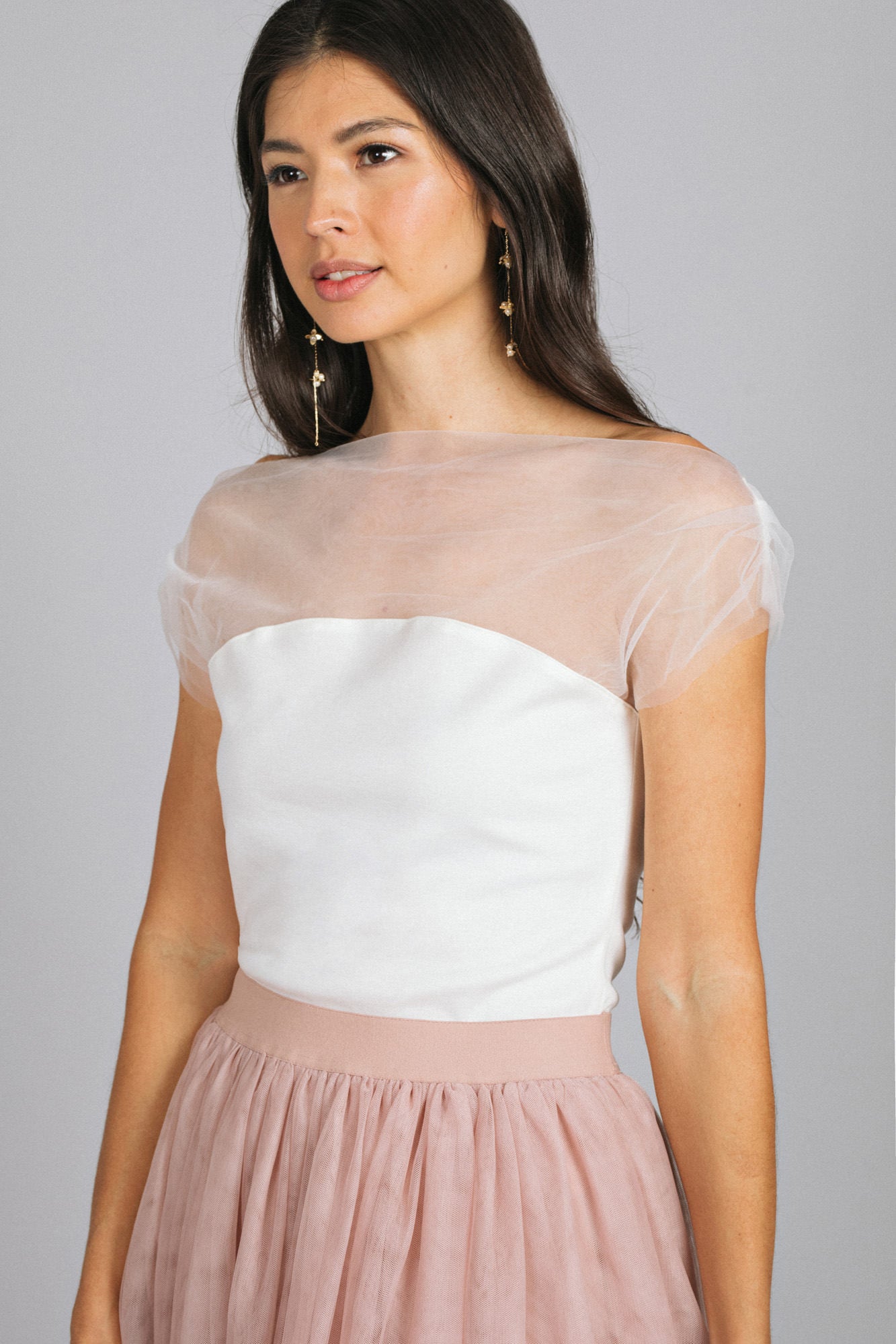 Kaia Mesh Knit Top - Morning Lavender Boutique Tops