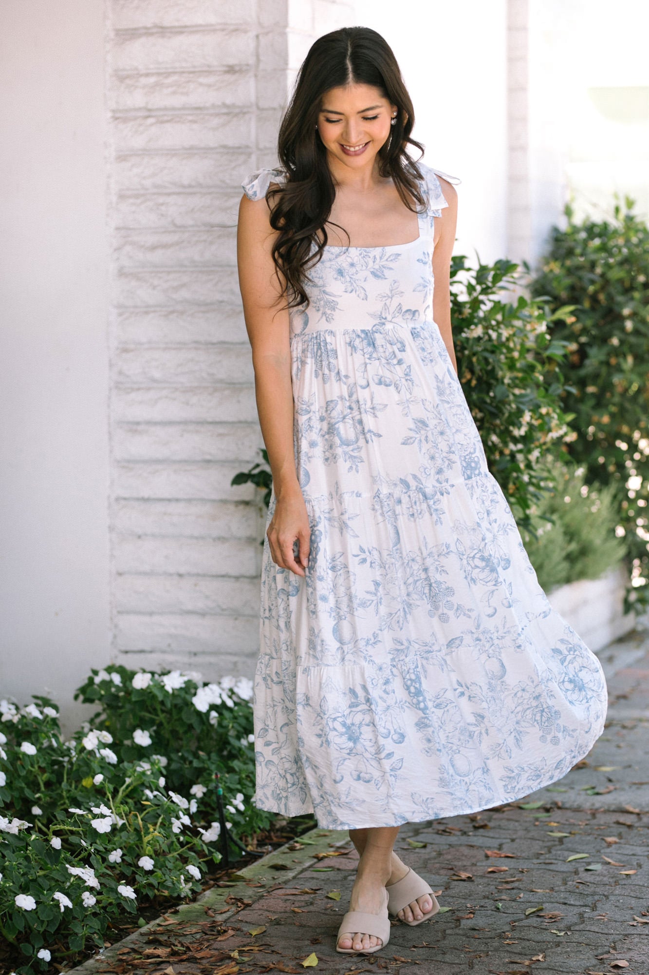 Isabella Floral Tiered Dress - Morning Lavender Boutique Dresses