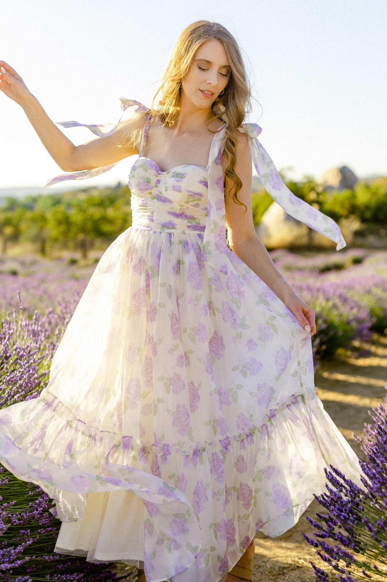 Debra Sweetheart Midi Dress - Morning Lavender Boutique Dresses