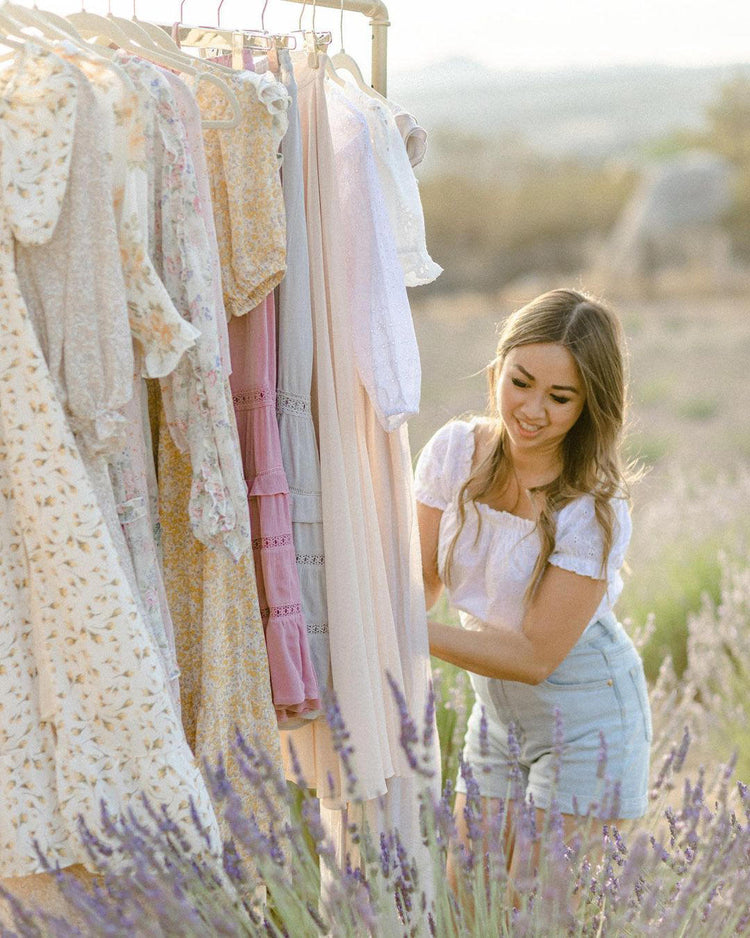 Sharon Scalloped Cropped Top - Morning Lavender Boutique Tops